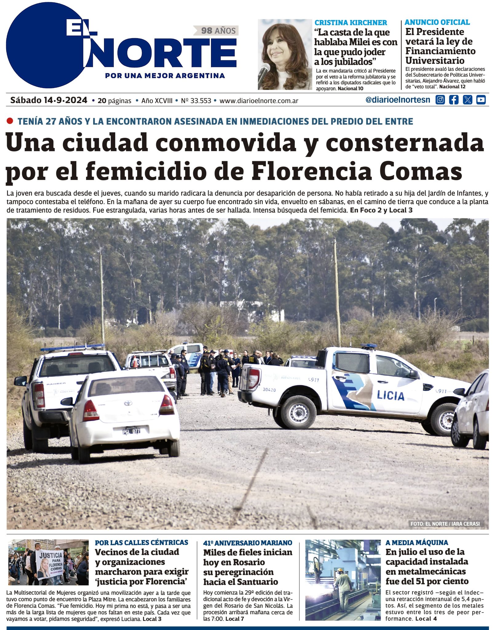 Diario EL NORTE –edición digital- sábado 14 de septiembre 2024 | Diario ...