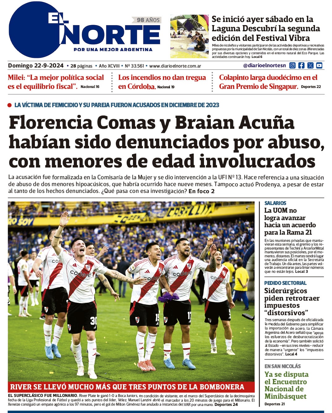 Diario EL NORTE –edición digital- domingo 22 de septiembre 2024 ...