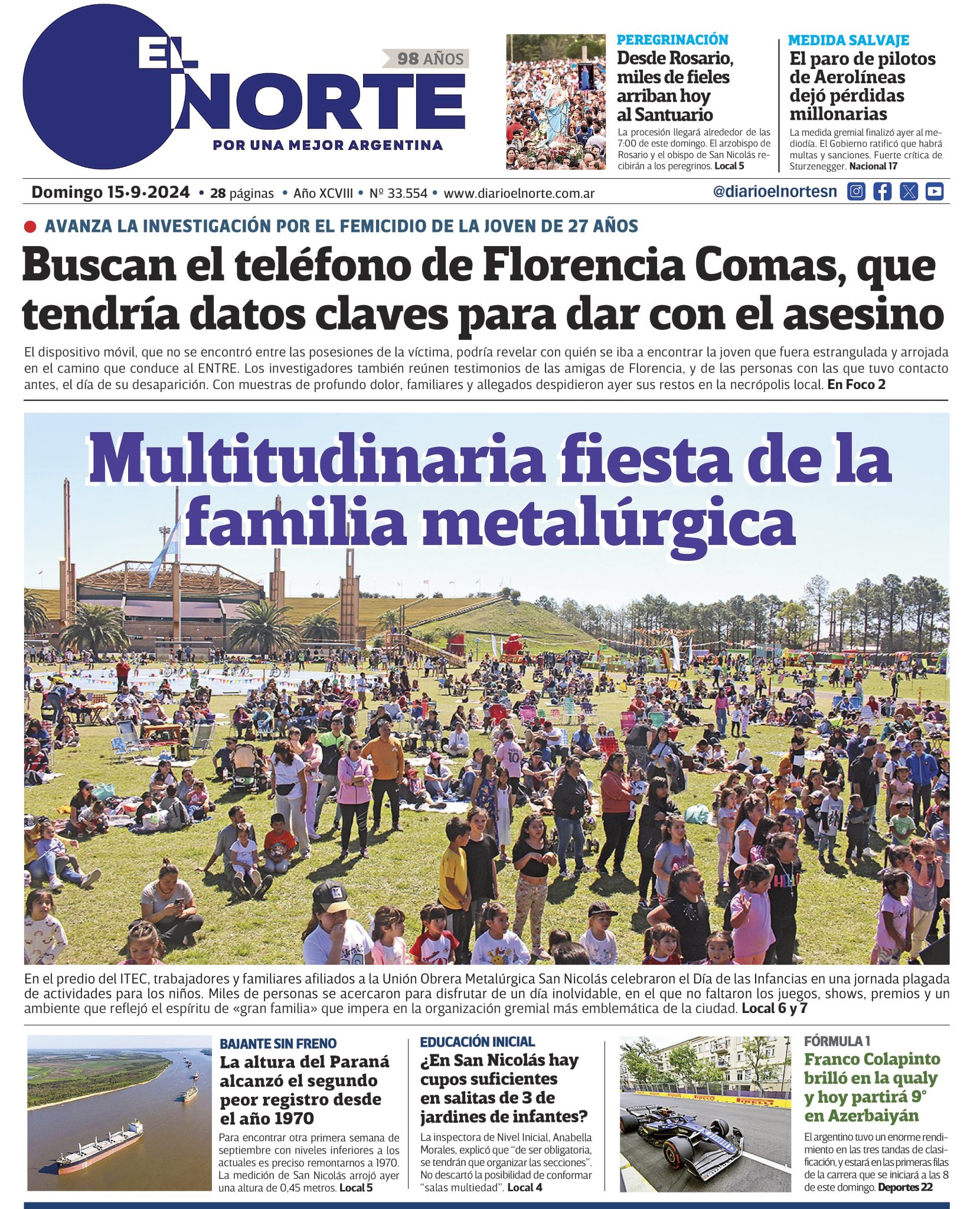 Diario EL NORTE –edición digital- domingo 15 de septiembre 2024 ...