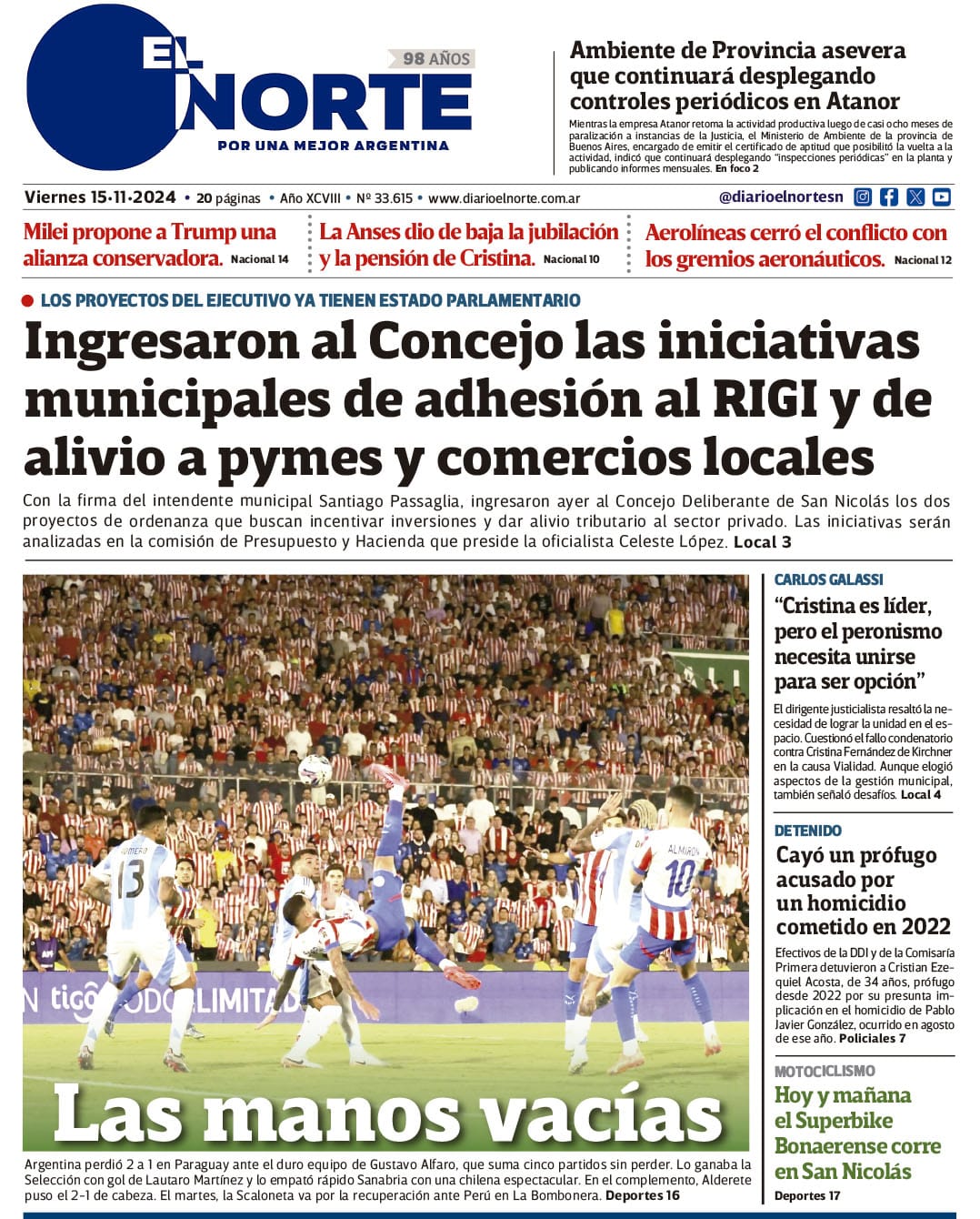 Edición digital: viernes 15 de noviembre 2024 | Diario El Norte - San ...