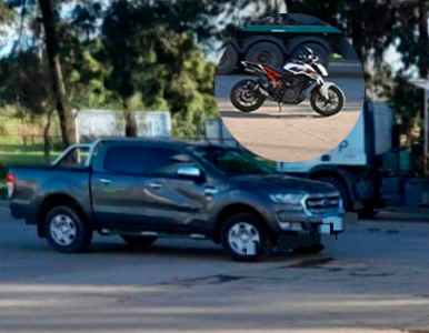 Una camioneta Ford Ranger y una motocicleta protagonizaron un accidente ...