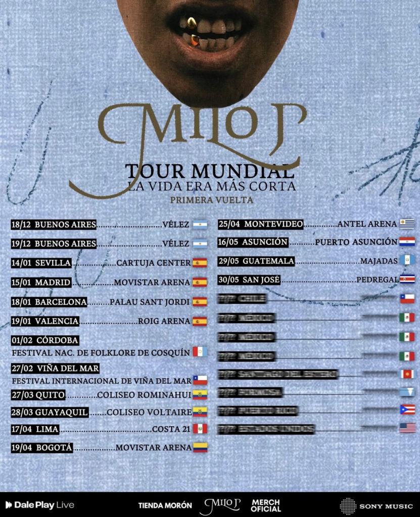 2026: Milo J vuelve a Paraguay con su tour “La vida era más corta ...
