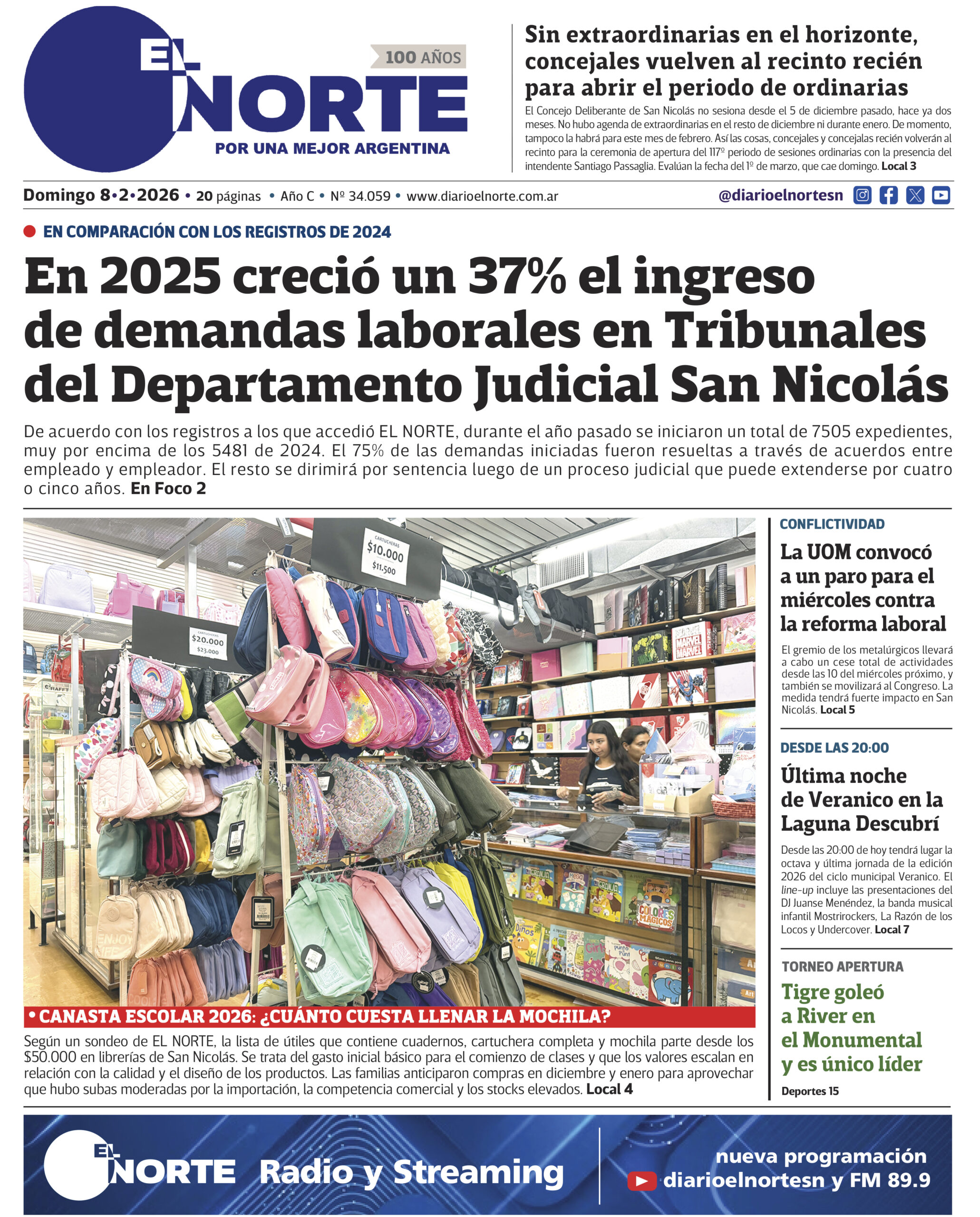 Edición digital: domingo 8 de febrero de 2026 | Diario El Norte - San ...